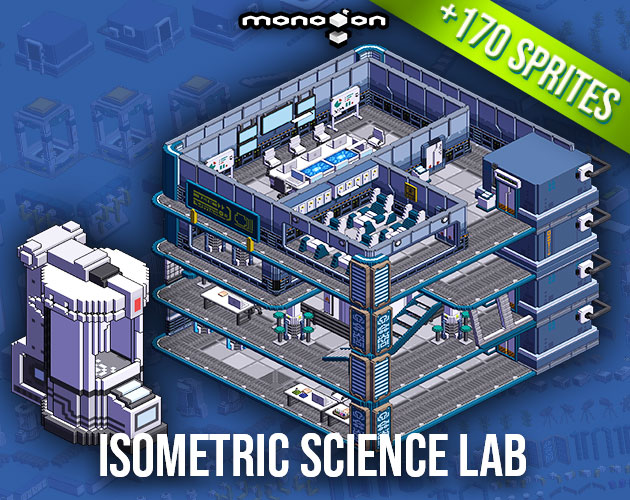 🧪 New Asset Pack: Isometric Science Lab - Isometric Science Lab by monogon
