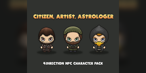 Free 4-Direction NPC Characters by Free Game Assets (GUI, Sprite, Tilesets)