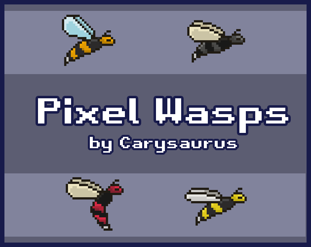 2D Pixel Wasp Sprites with Animations by carysaurus