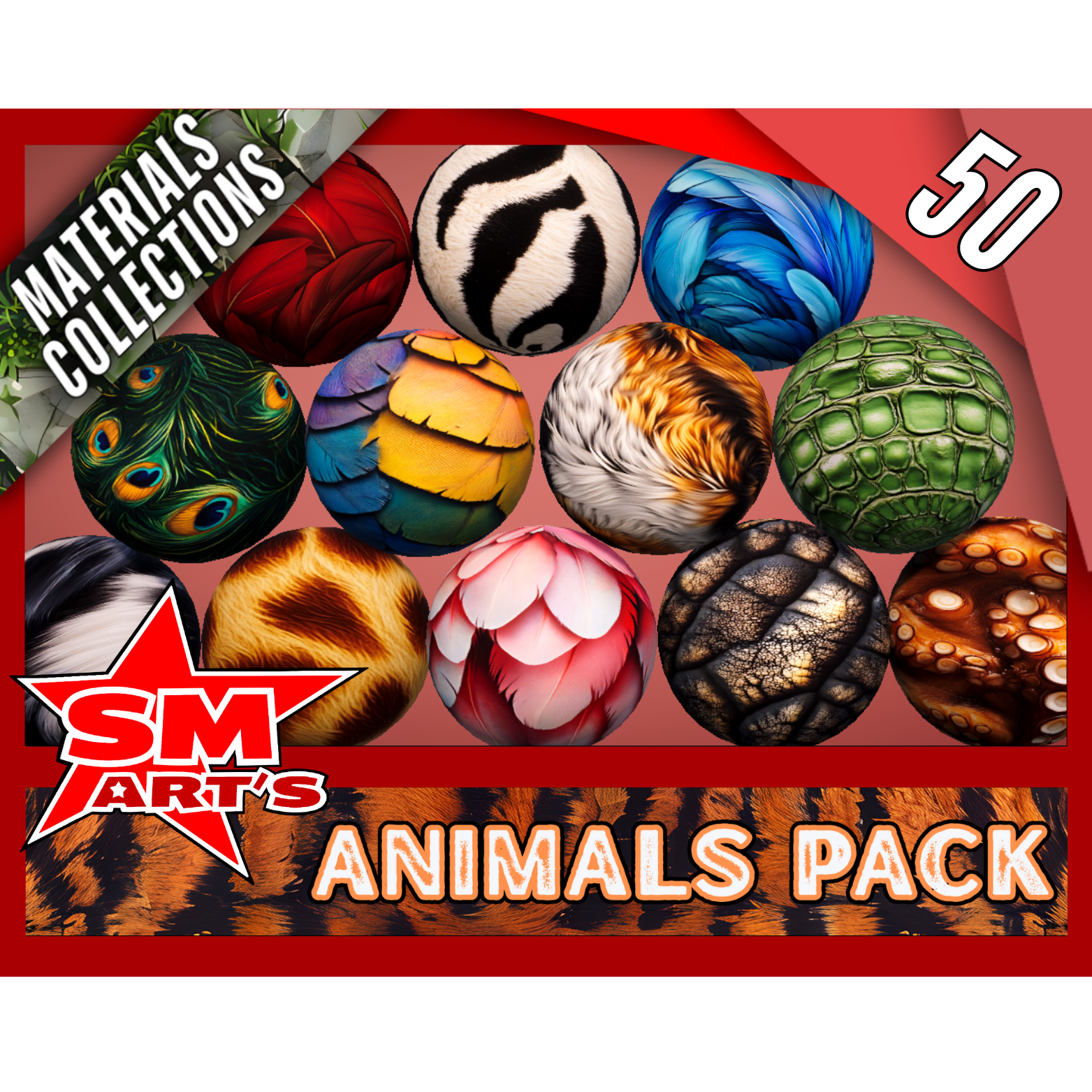 Animals Texture Pack – 50 High-Quality Stylized Materials by SM ART'S