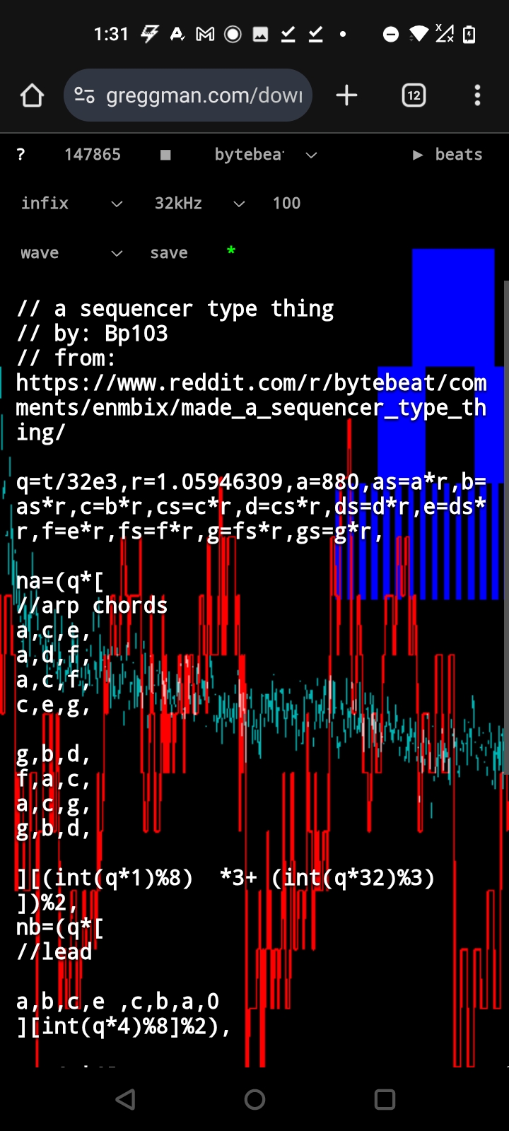 HTML5 Bytebeat Player - Unofficial App by ABANDONED ACCOUNT