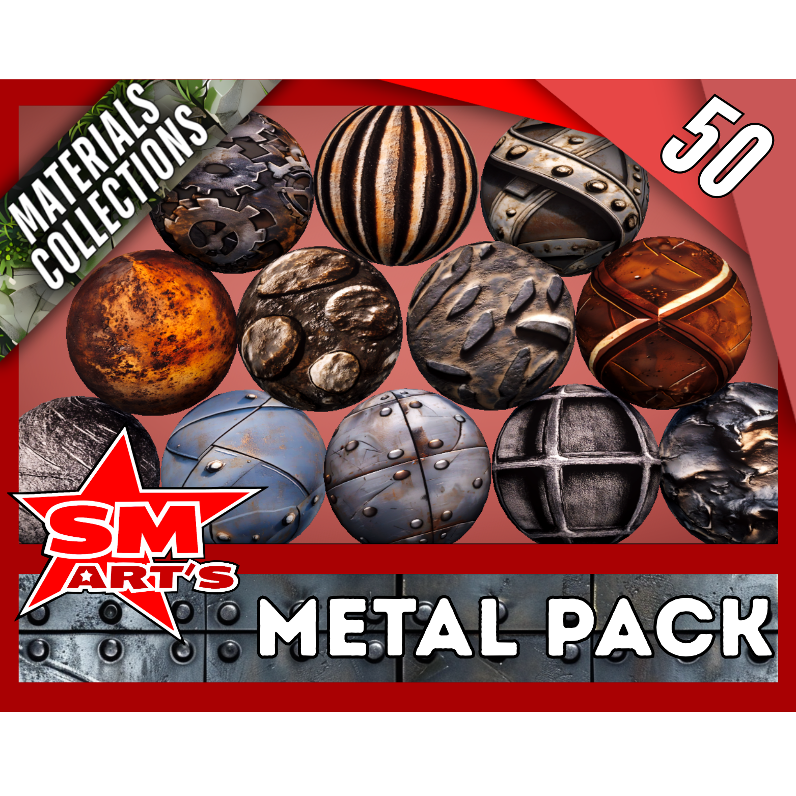 Metal Texture Pack – 50 High-Quality Stylized Materials by SM ART'S