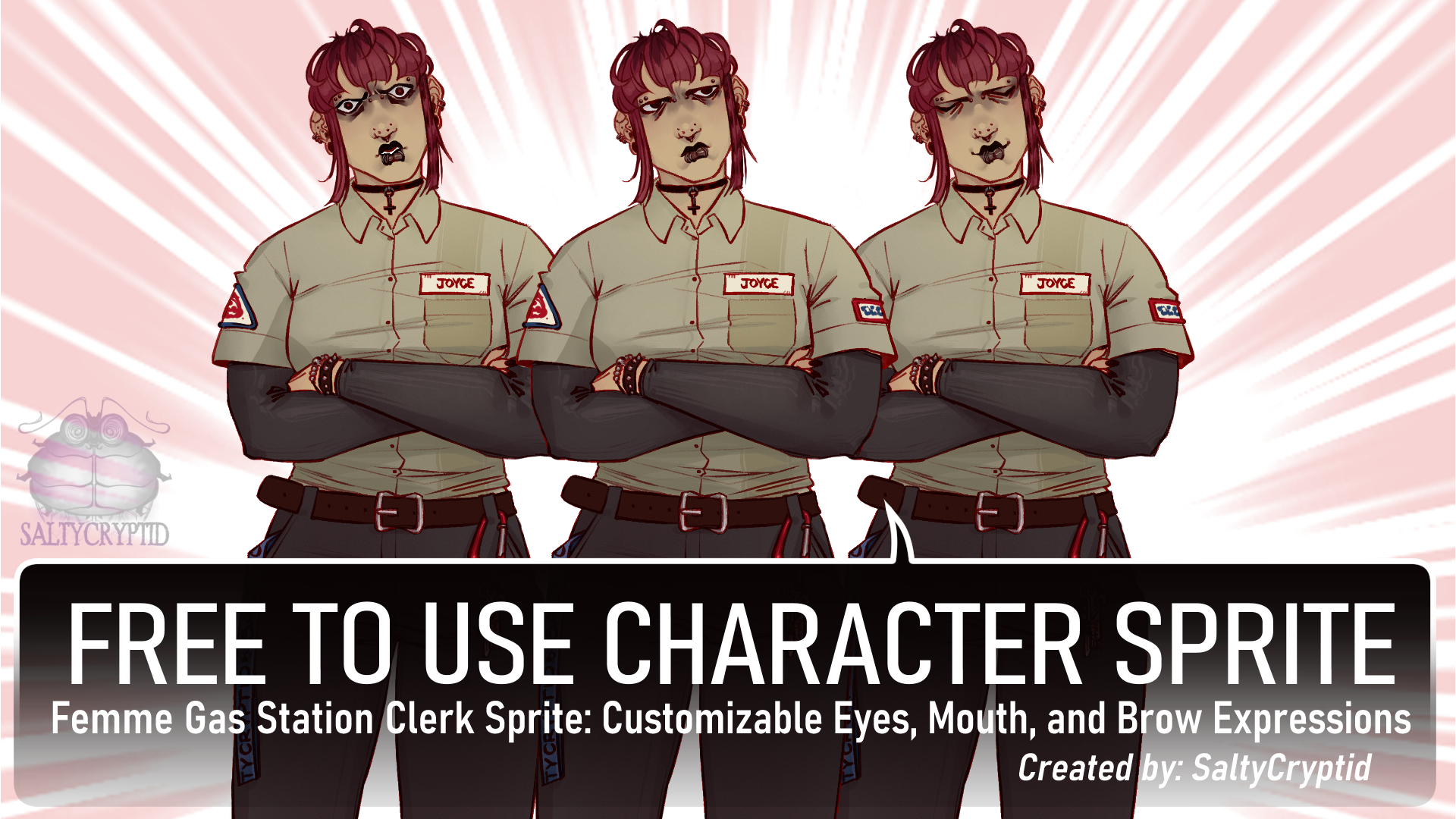 SaltyCryptid: Gas Station Clerk Sprite (F2U) by SaltyCryptid