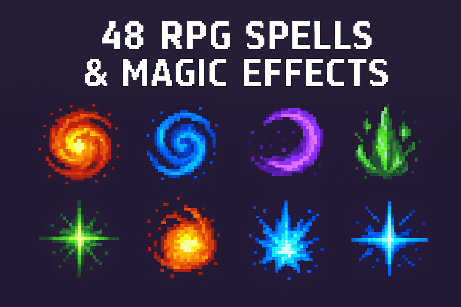 48 RPG Spells & Magic Effects – Pixel Art Pack for Indie Games by ...
