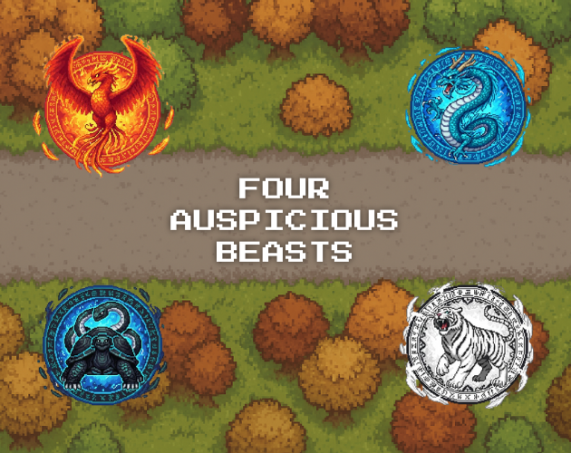2D Skill Sprites | Four Auspicious Beast by ariase