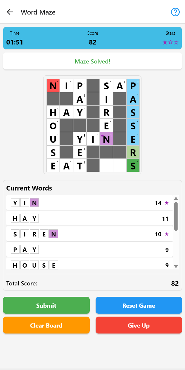Word Maze by dkstar88
