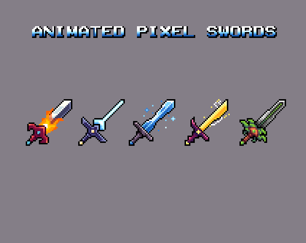 Animated Pixel Swords by Fruitpunchsamurai