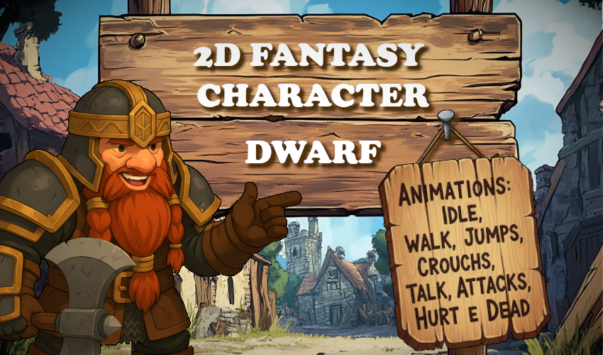 2D Fantasy Character – Dwarf (Animated Sprite Pack) by NewWaiGames