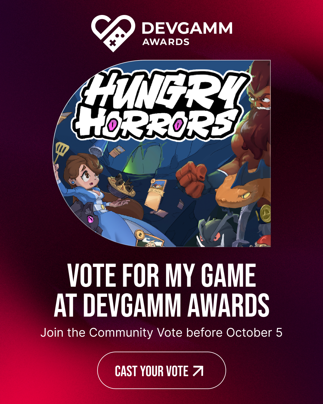 Hungry Horrors is coming to DevGAMM Lisbon! - Hungry Horrors by Clumsy Bear Studio