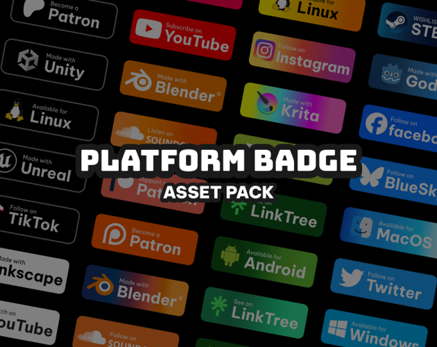 Platform Badge Asset Pack by MaxBluePanda