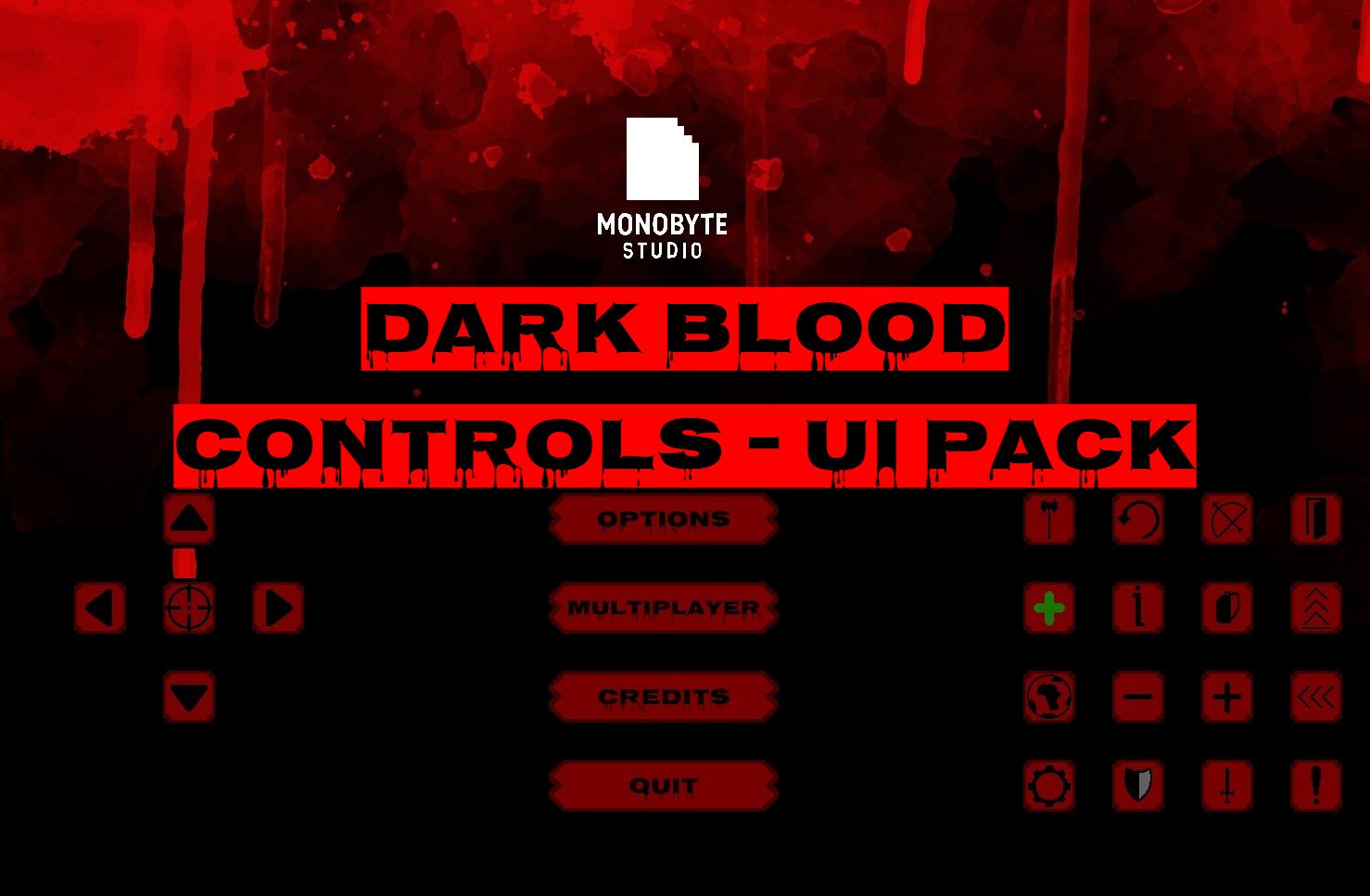 Dark Blood Controls - UI Pack by MonoByte_Studio