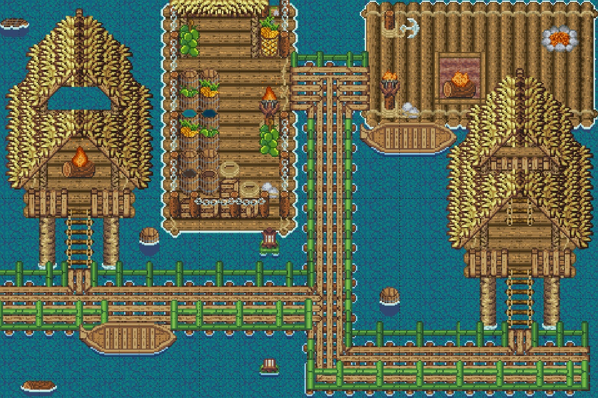 Pixel art tiles - Raft by saikhay