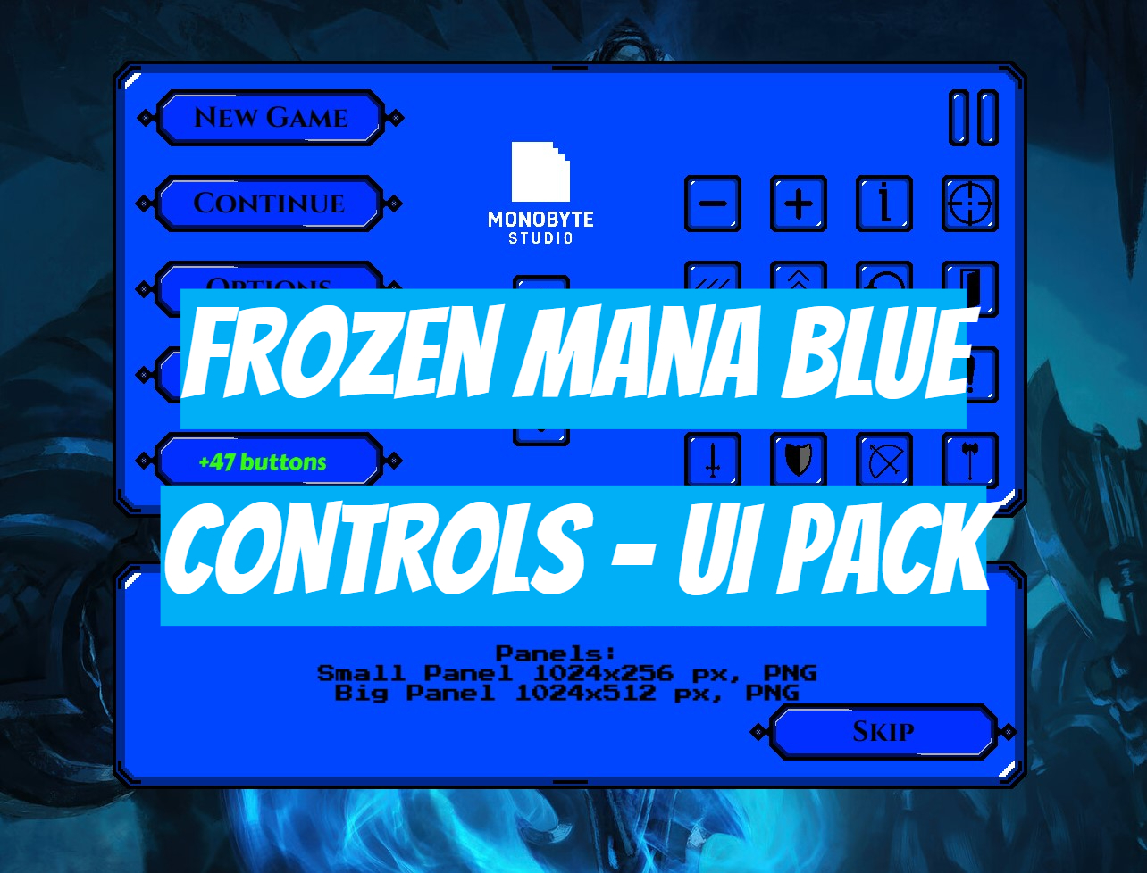 Frozen Mana Blue Controls – UI Pack by MonoByte_Studio