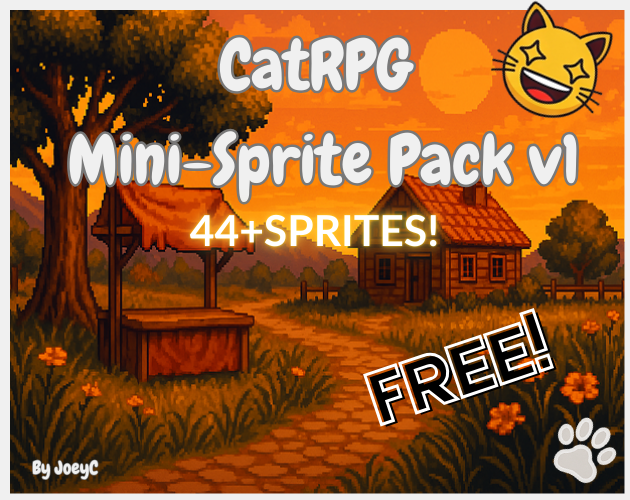 🎉 CatRPG Mini Sprite Pack Vol.1 is live (FREE!) - 🐾 CatRPG Mini Sprite ...