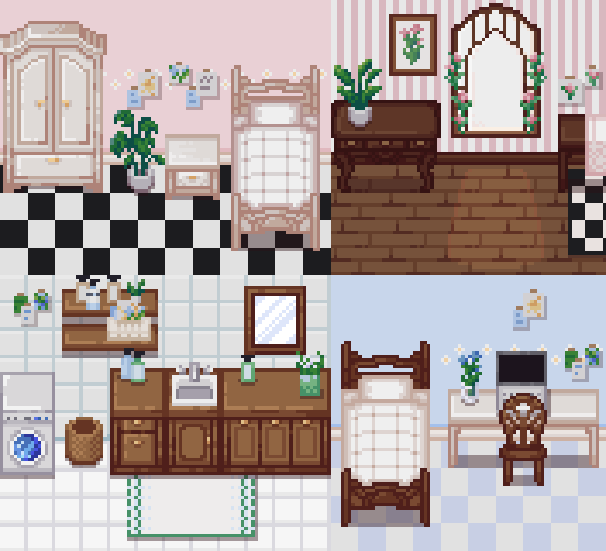 Interior - Cozy Cottage Tileset by antarcticbees
