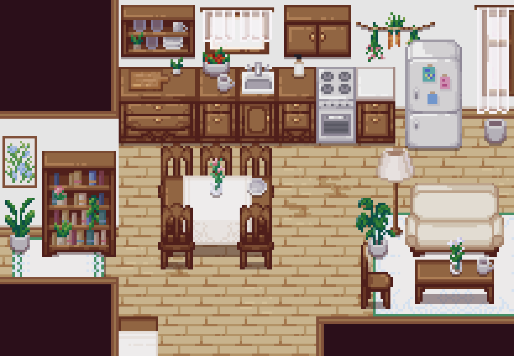 Interior - Cozy Cottage Tileset by antarcticbees