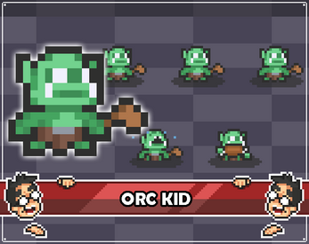 2D Pixel Art Orc Kid Sprites by Elthen's Pixel Art Shop