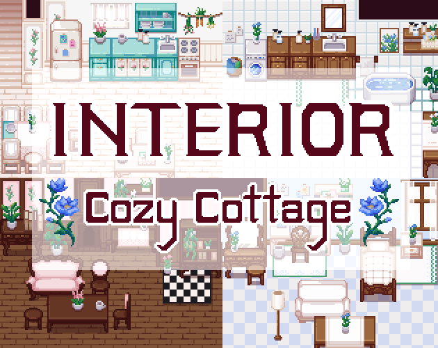 Interior - Cozy Cottage Tileset by antarcticbees