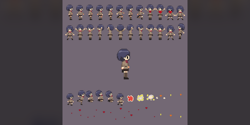 Free 32x64 Kanako Platformer Character Sprite Set by Maytch