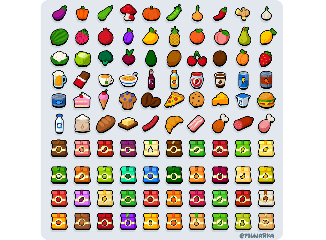 2D Roblox Food Icons Asset by Filwarka