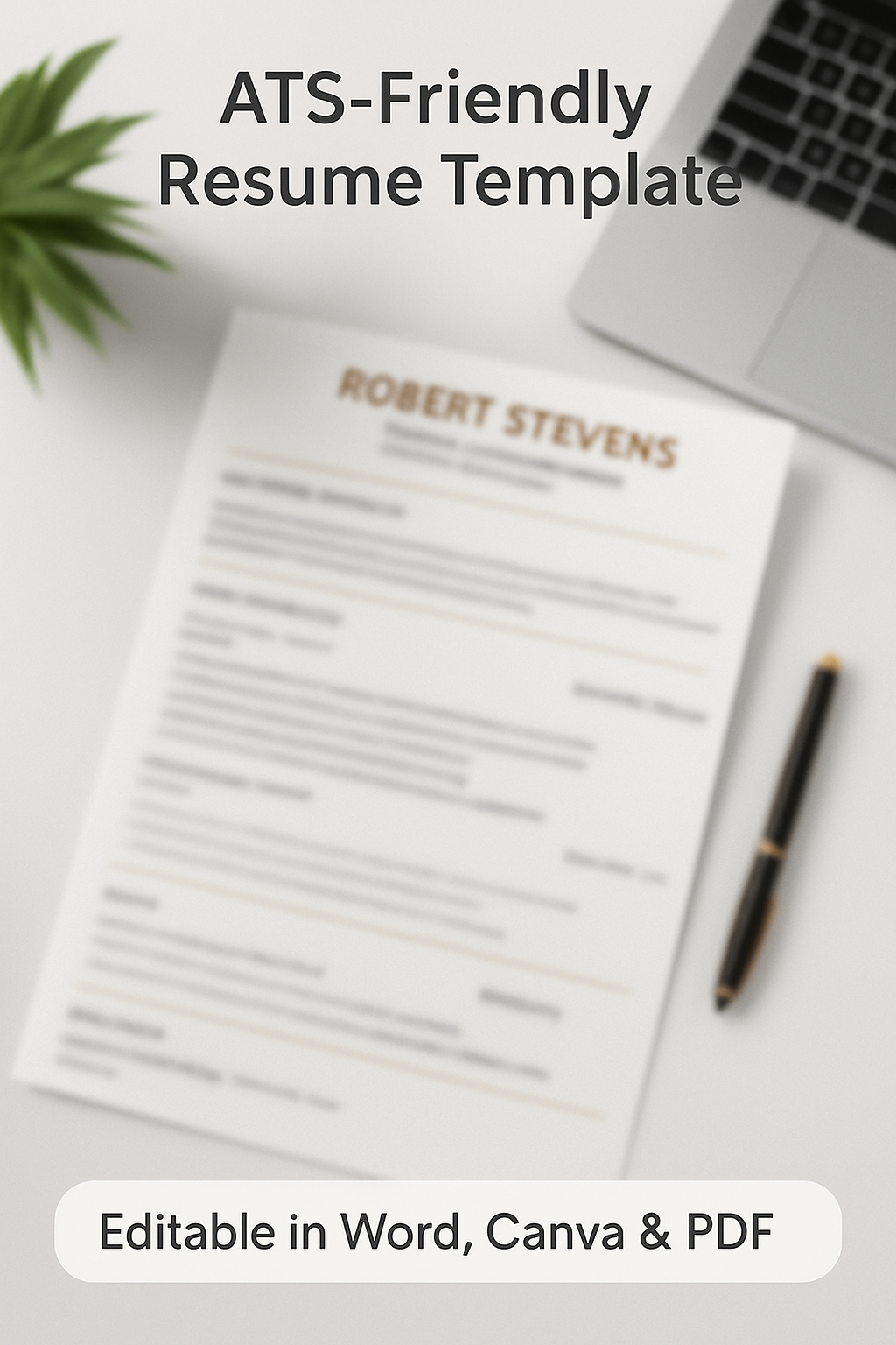 ATS-Friendly Resume & Cover Letter Bundle | Word, Canva, PDF (Editable ...