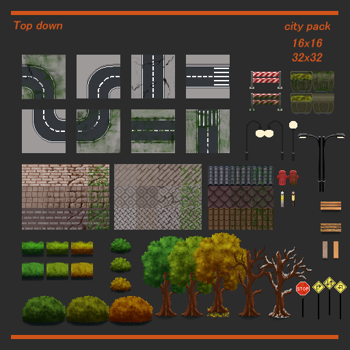 Top down city pack by Sweeetpotatoo