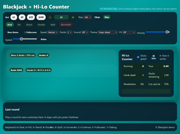 Blackjack + Hi-Lo Card Counting by aquila_1969