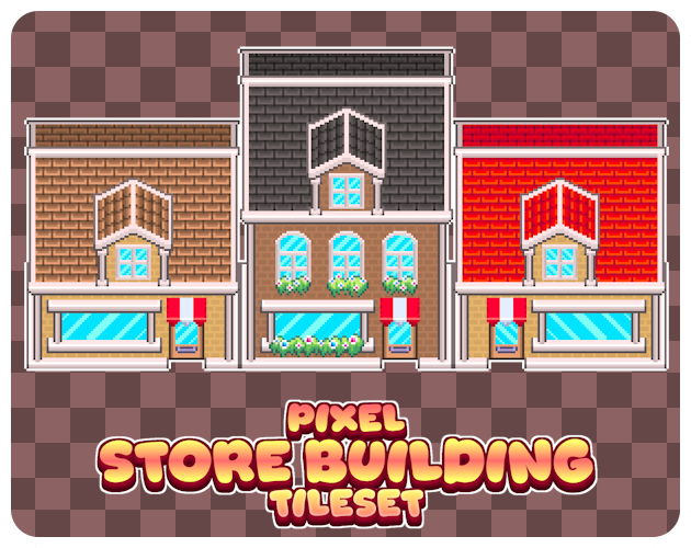 Pixel Store Building 16x16 Tiles by ELV Games