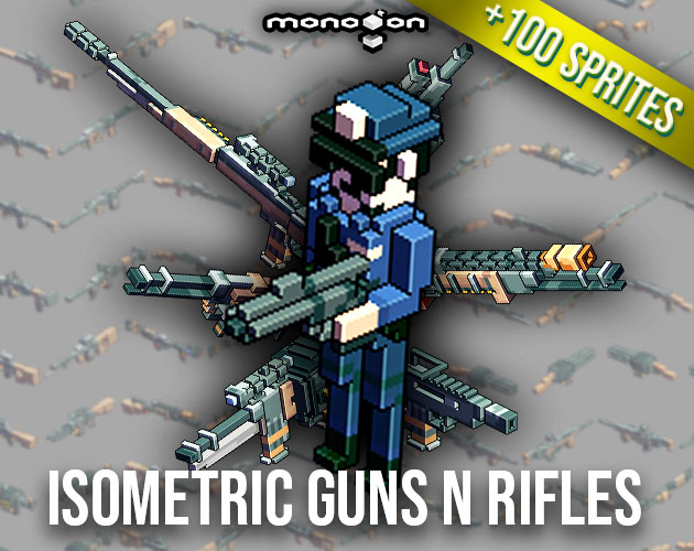 Isometric Guns and Rifles by monogon