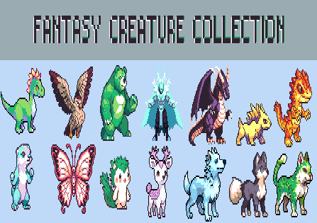Update 1.04 - Added 7 Flying Sprites - 41+ Creatures, 64x64, 2D ...