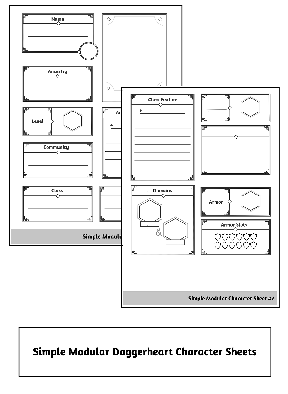 Simple Modular Daggerheart Character Sheets by The Goblin’s Tavern