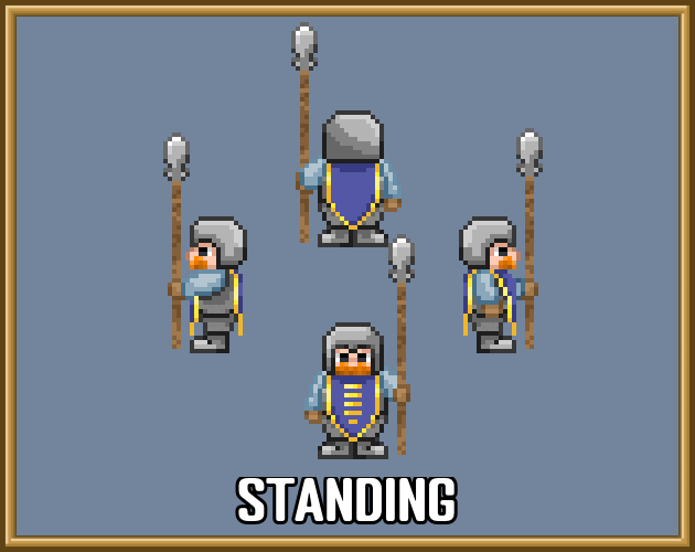 Soldier Pikeman || Pixel Asset Pack by Pop Shop Packs