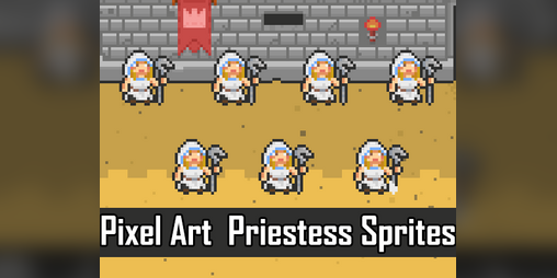 2D Pixel Art Priestess Sprites by Elthen's Pixel Art Shop