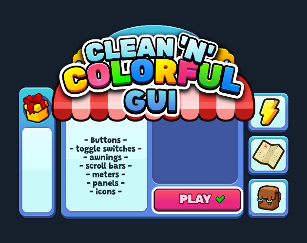Clean and colorful game asset GUI pack by Robert Brooks ...