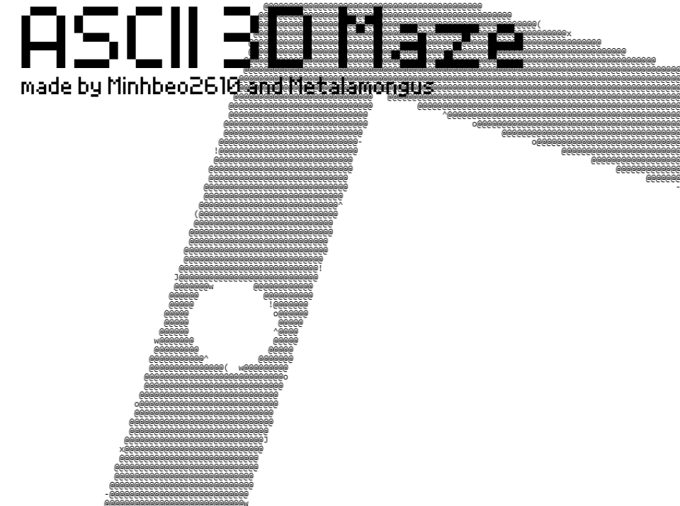 ASCII SIMPLE 3D MAZE (made by c++) by metal productions