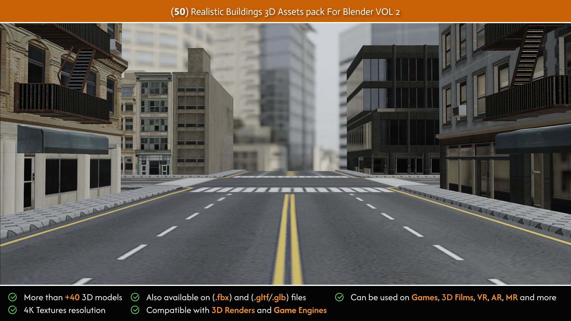 (50) Realistic Buildings 3D Assets Pack For Blender Vol 2 by Console ...