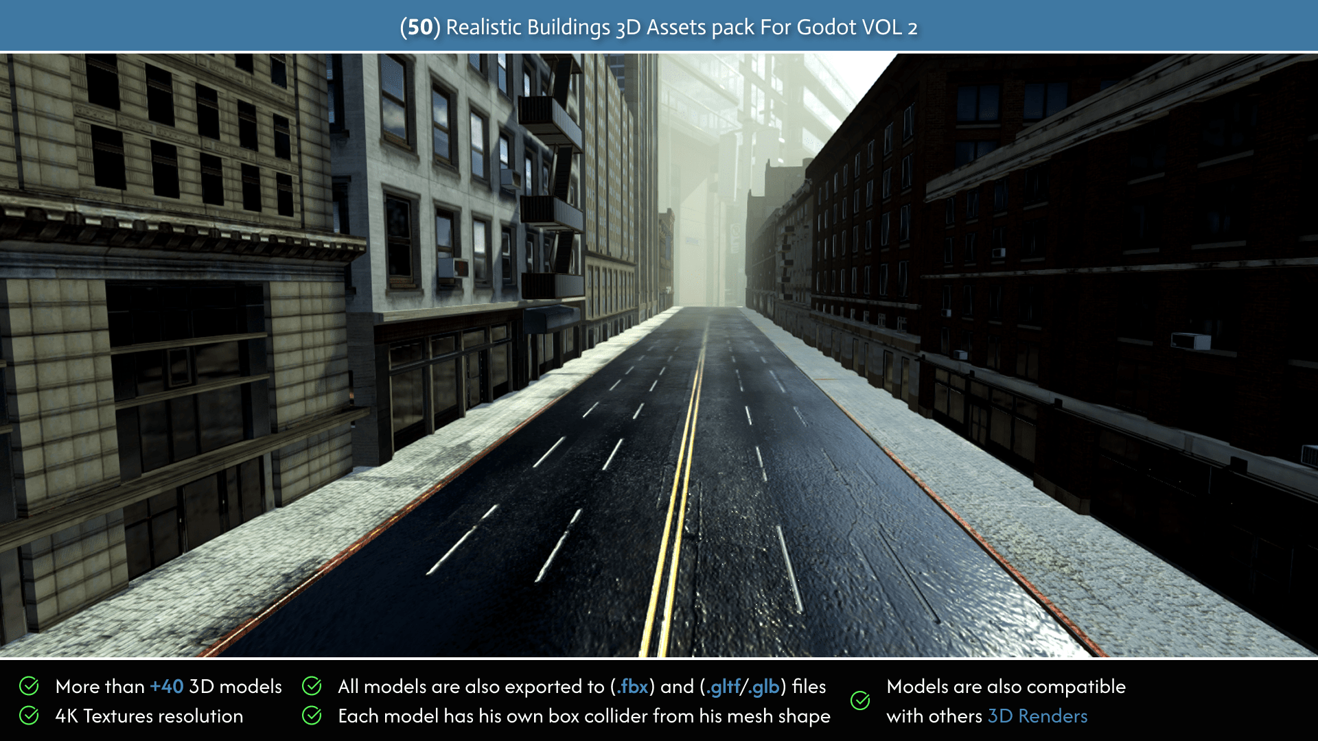 Realistic Buildings 3D Assets Pack For Godot Vol 2 by Console Art ...
