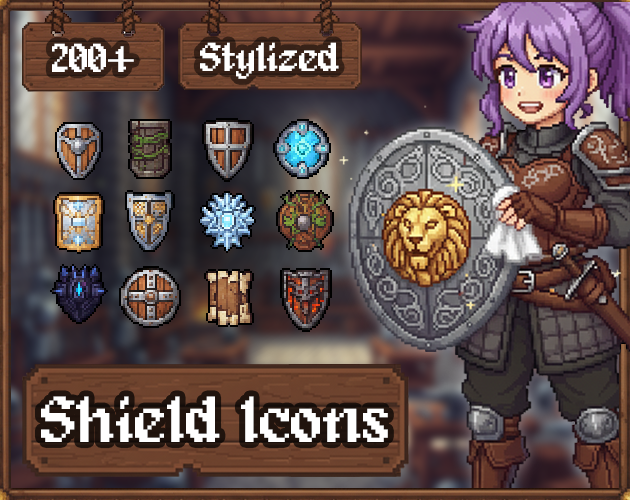 200+ Stylized Shield Icon Set Pack (32x32) by SODA