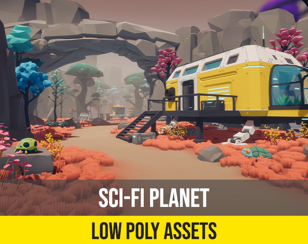 Low Poly Sci-Fi Planet Base by JustCreate3D