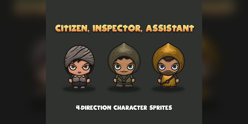 4-Direction NPC Character Sprites by Free Game Assets (GUI, Sprite ...