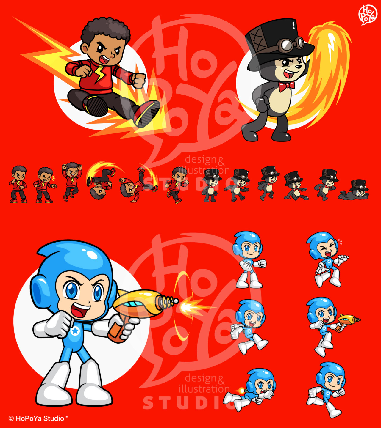 2D Vector Cartoon Character Game Sprites by mikailain