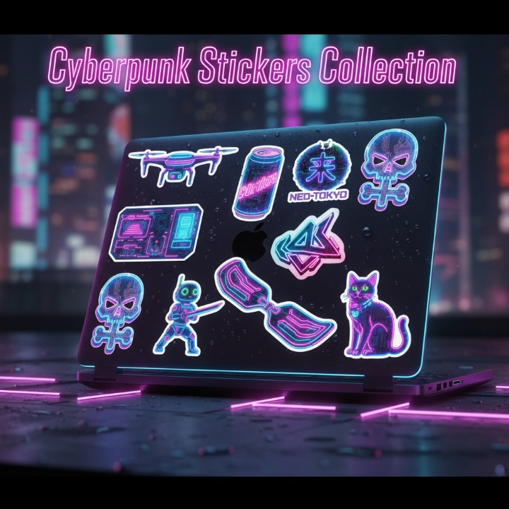 Cyberpunk Stickers Collection by NeuroVibe Studios