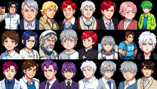 Male PixelArt Portraits 2 by Boris Naftaliev