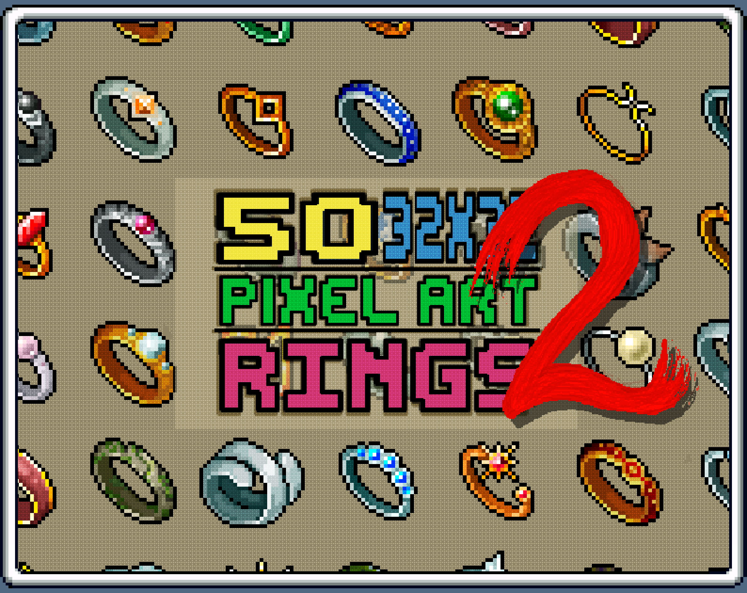 50 32x32 Pixel Art Rings 2! by Albhedo’s Workshop