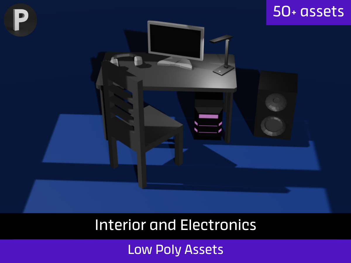 New Asset Pack Release +sale — Low-Poly Interior & Electronics (50 ...