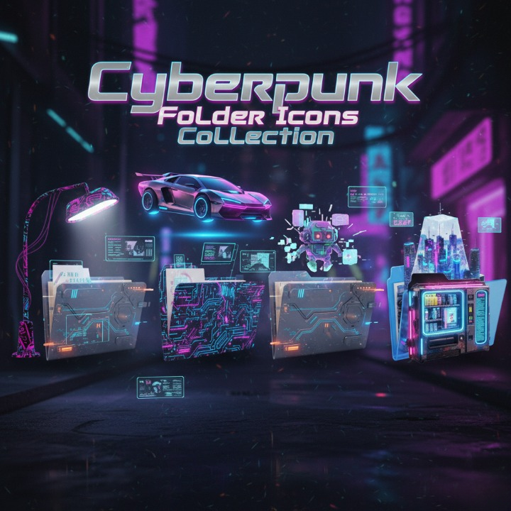 Cyberpunk Folder Icons Collection by NeuroVibe Studios