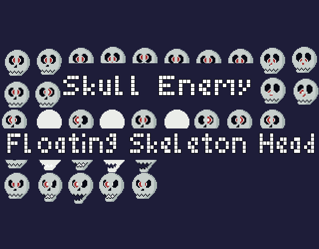Skull Enemy - Pixel Art Monster [32x32 & 64x64] by ChrisPpop
