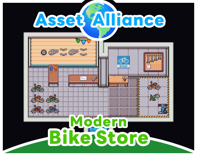 RPG tileset Bike Shop pack (Asset Alliance) by Snoblin