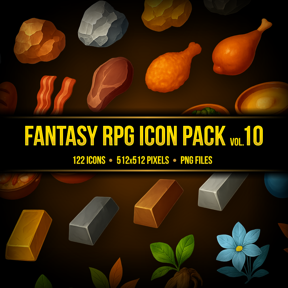 Fantasy RPG Inventory Icon Pack vol. 10 by pzUH