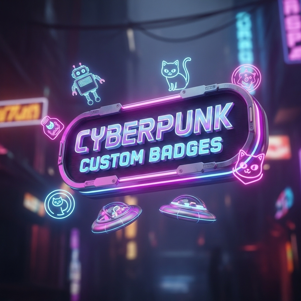Cyberpunk Custom Badges Collection by NeuroVibe Studios